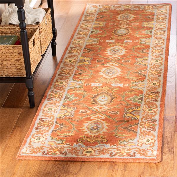 Safavieh Heritage Rug - 2.3-ft x 8-ft - Wool - Rust/Beige HG734D-28 | RONA