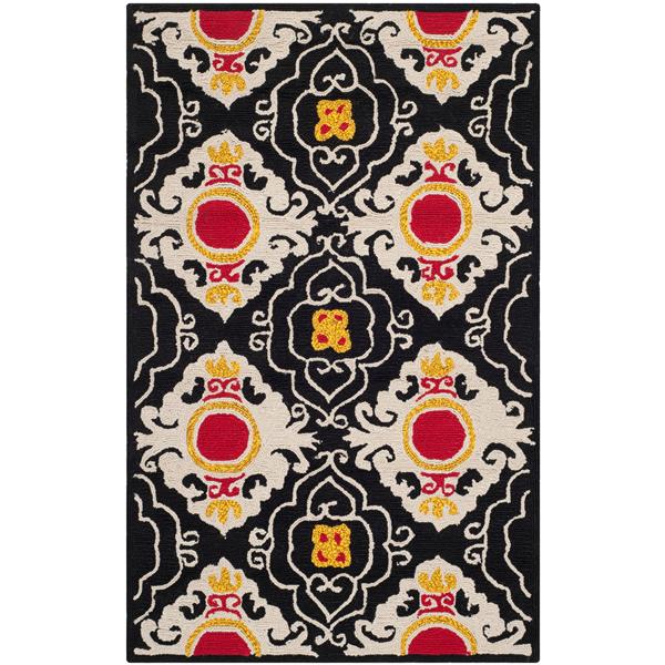 Safavieh Four Seasons Rug - 2.5-ft x 4-ft - Polyester - Black/Ivory ...