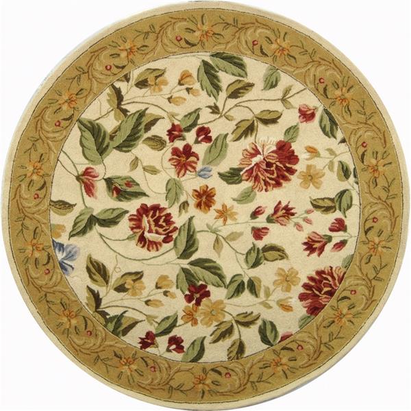 Safavieh Chelsea Floral Rug - 4-ft x 4-ft - Wool - Ivory/Beige HK117A ...