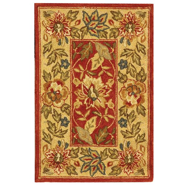 Safavieh Chelsea Floral Rug - 1.7-ft x 2.5-ft - Wool - Red/Ivory HK140C ...