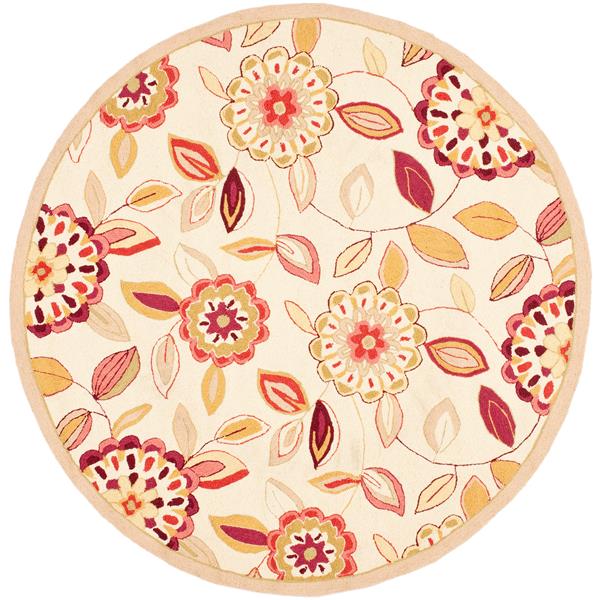 Safavieh Chelsea Floral Rug - 4-ft x 4-ft - Wool - Ivory/Taupe HK179B ...