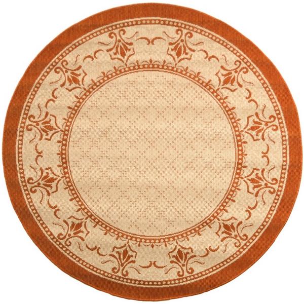 Safavieh Courtyard Border Rug - 5-ft 3-in x 5-ft 3-in - Natural/Terra ...