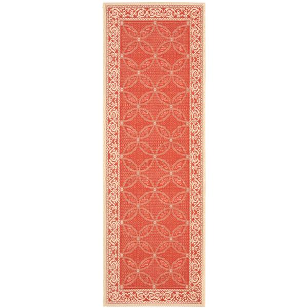 Safavieh Courtyard Border Rug - 2-ft 3-in x 10-ft - Red/Natural CY1502 ...