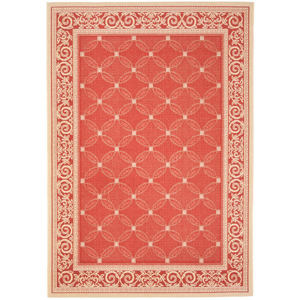 Safavieh Courtyard Border Rug - 2-ft 7-in x 5-ft - Red/Natural CY1502 ...