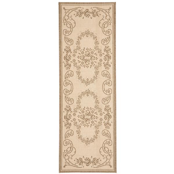 Safavieh Courtyard Floral Rug - 2-ft 3-in x 6-ft 7-in - Natural/Brown ...