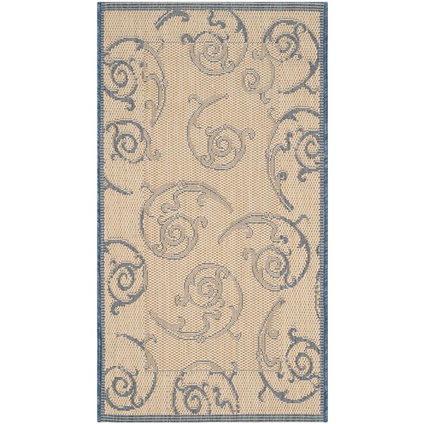 Safavieh Courtyard Floral Rug - 2-ft 7-in x 5-ft - Natural/Blue CY2665 ...