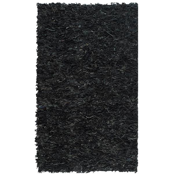 Safavieh Leather Shag Decorative Rug - 4-ft x 6-ft - Black LSG511A-4 | RONA
