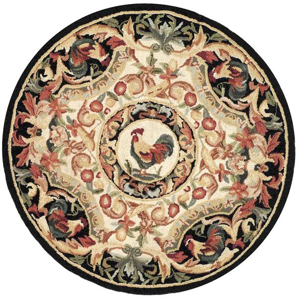 Safavieh Chelsea Round Rug - 3-ft x 3-ft - Ivory/Black HK48K-3R | RONA