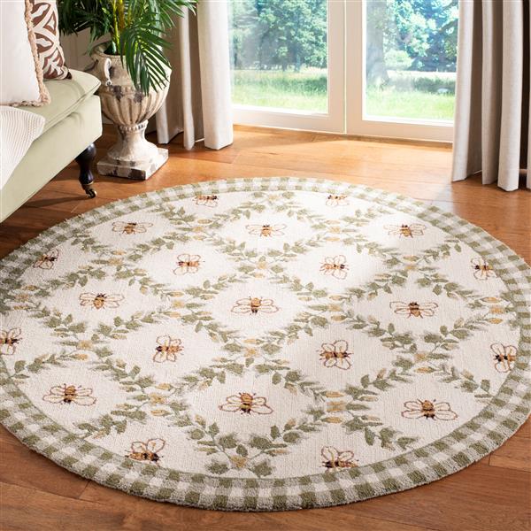 Safavieh Chelsea Round Rug - 3-ft x 3-ft - Ivory/Green HK55A-3R | RONA