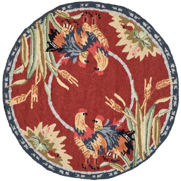 Safavieh Chelsea Round Rug - 3-ft x 3-ft - Burgundy HK56C-3R | RONA