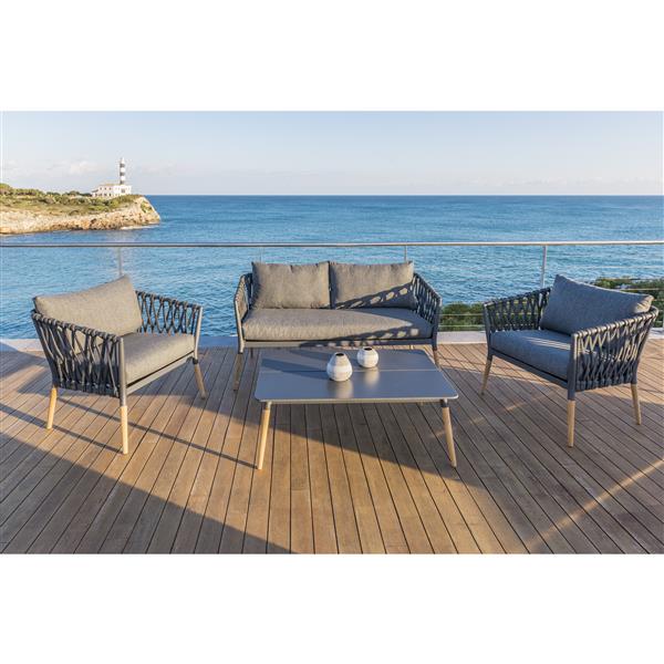 Scancom Ipanema Patio Set - Teak - Gray - 4 pcs SCAN1095 | RONA