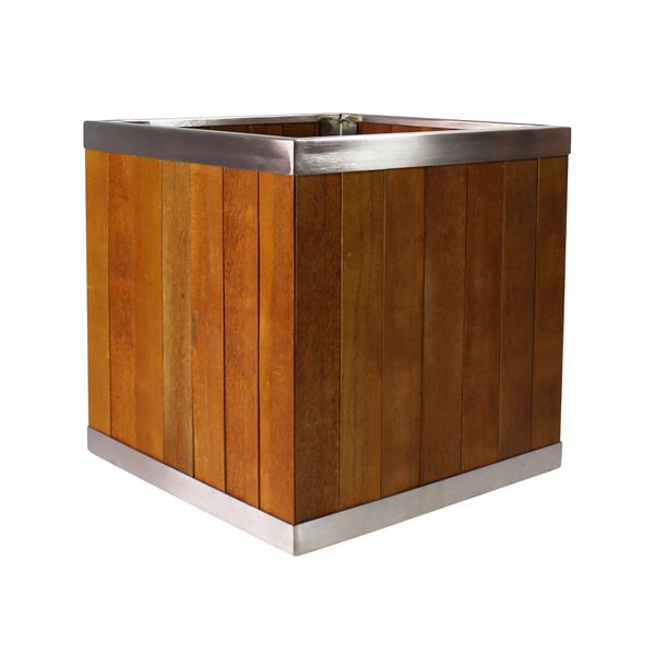 Leisure Season Square Planter - 18-in x 18-in - Wood - Brown WSSQ18MB ...