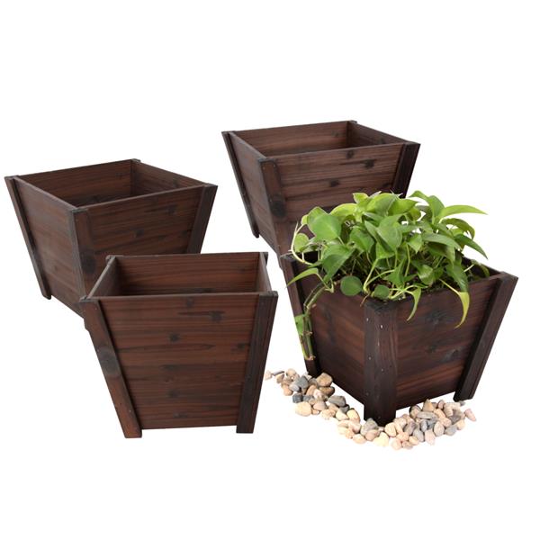 Leisure Season Tapered Planters - 12-in x 10-in - Cedar - Brown TRP121S ...