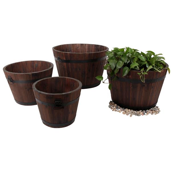 Leisure Season Round Planters - 26-in x 17-in - Cedar - Brown - 4 pcs ...