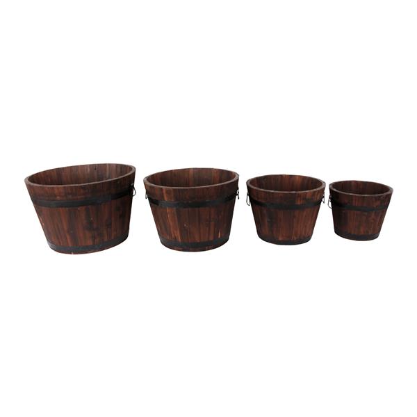 Leisure Season Round Planters - 26-in x 17-in - Cedar - Brown - 4 pcs ...