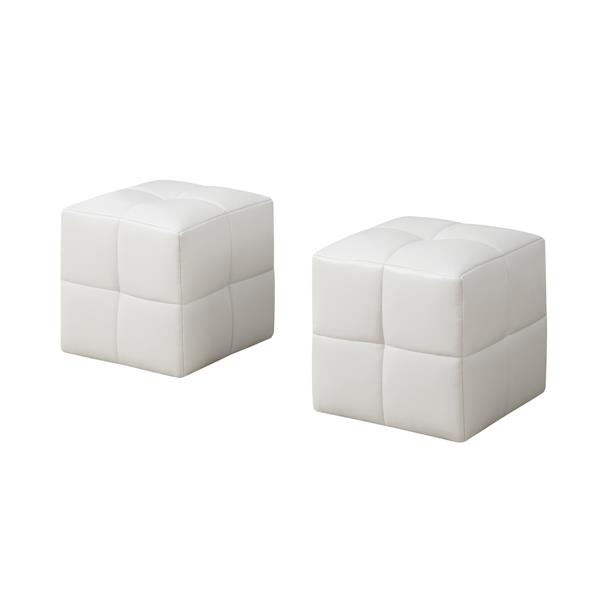 MONARCH SPECIALTIES Monarch Kids Faux Leather Ottoman Set - 2 Pieces ...