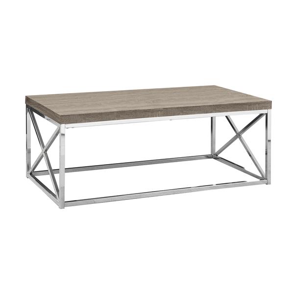 MONARCH SPECIALTIES Monarch Rectangular Coffee Table - 44-in - Taupe ...