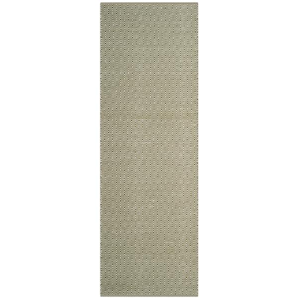 Safavieh Montauk Geometric Rug - 2.3-ft x 8-ft - Cotton - Ivory/Green ...