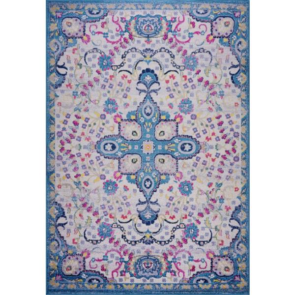 LA DOLE RUGS Tapis perse traditionnel «Darcy», 7 pi x 10 pi, bleu ...