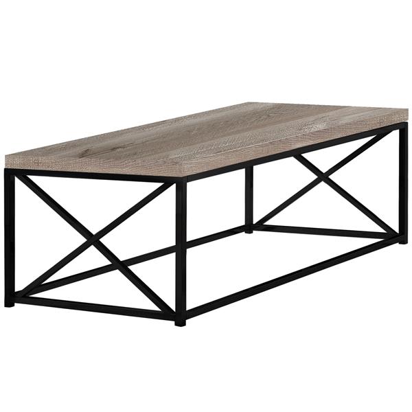 MONARCH SPECIALTIES Monarch Coffee Table - Taupe Reclaimed Wood and Black Metal - 44-in | RONA