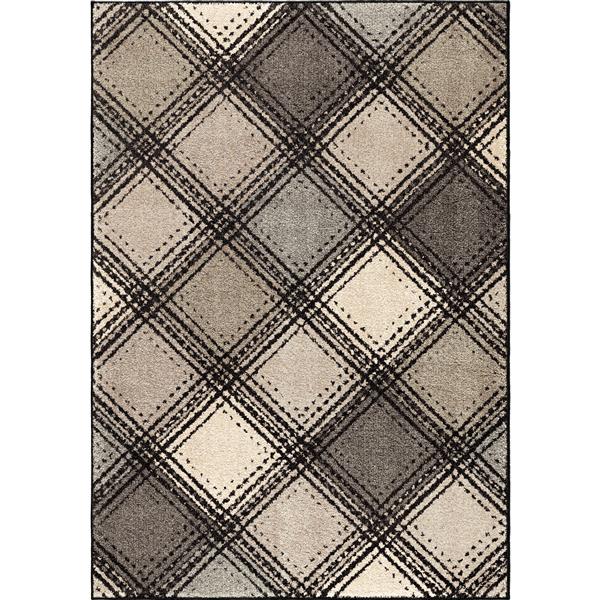 Orian Rugs Diamond Rug - 63-in x 90-in - Polypropylene - Gray/Beige ...