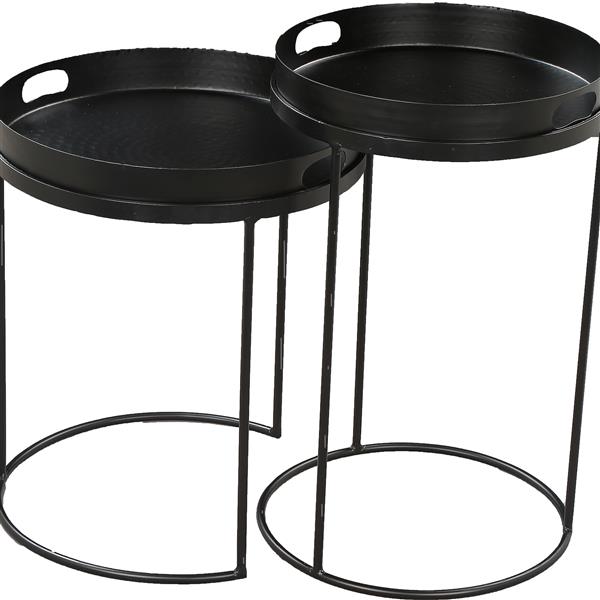 Notre Dame Design Fannie Accent Tables - 15-in x 18-in- Iron - Black ...