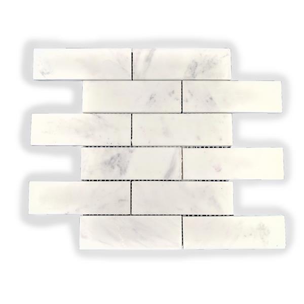 JL Tile Subway Marble Wall Tile - White - 5/Box -12-in x 12-in MG626 | RONA