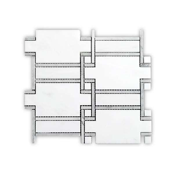 JL Tile Door Frame Marble Tile - White and Grey - 5/Box - 0.6-in x 11 ...