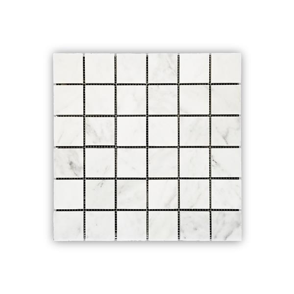 JL Tile Polished Square Carrara Marble Tile -White - 12-in x 12-in ...