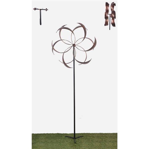 Hi-Line Gift Ltd. Bistratal Flower Windmill - Cooper 78455-CP | RONA