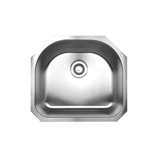 Whitehaus Collection Single D-Shaped Bowl Undermount Sink - Stainless ...