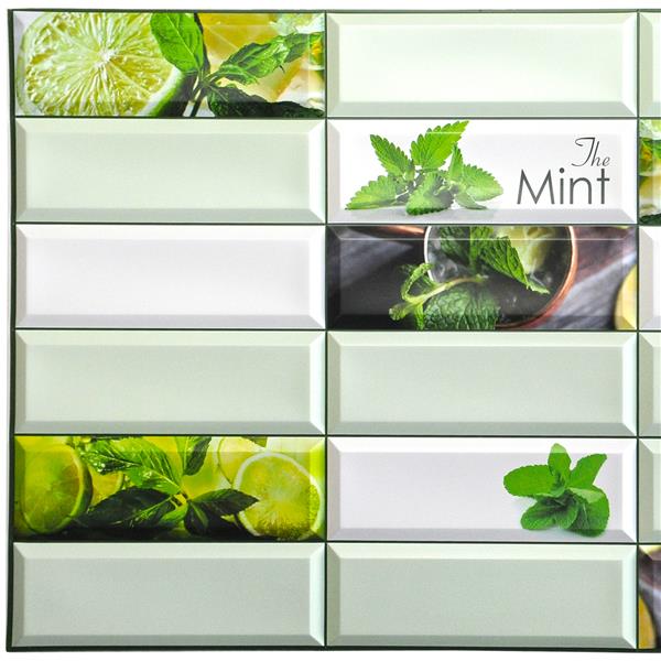 Dundee Deco PVC 3D Wall Panel - Green Mint Leaves Lime - 3.1-ft x 1.6 ...