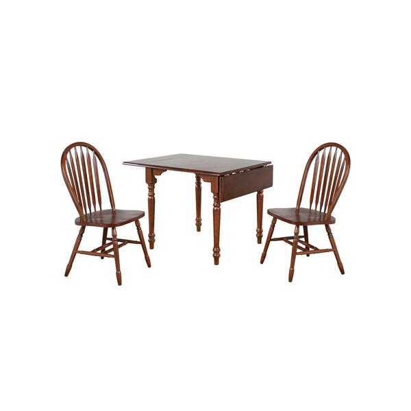 Sunset Trading Andrews Drop Leaf Dining Set - Round Table - Set of 3 ...