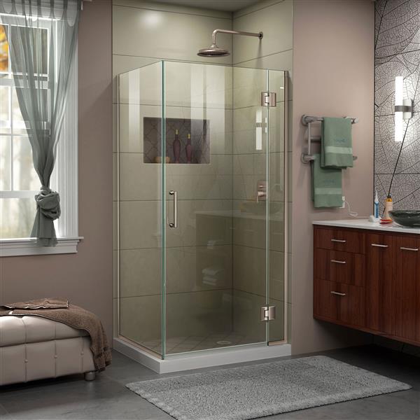 DreamLine Unidoor-X Shower Enclosure - 3 Glass Panels - 30.38-in x 30 ...
