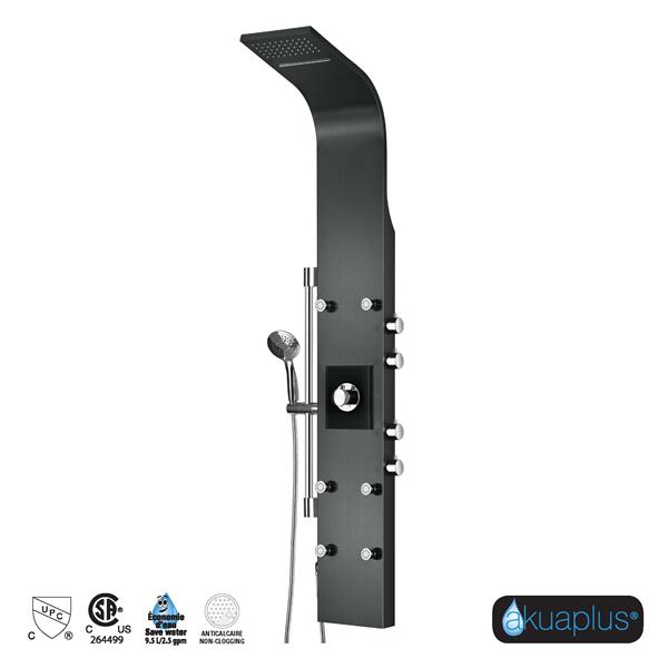 akuaplus® Ellie Shower Panel - 4 Body Jets - Stainless Steel/Matte ...