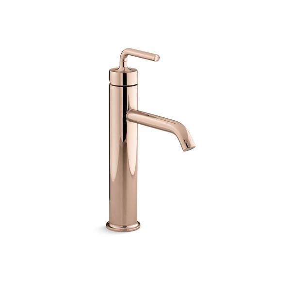 KOHLER Purist Tall Single-Handle Bathroom Sink Faucet - Gold 14404-4A ...