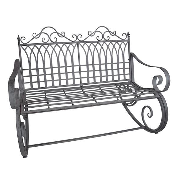 Oakland Living Outdoor Rocking Bench - Iron and Steel - Antique Grey | RONA
