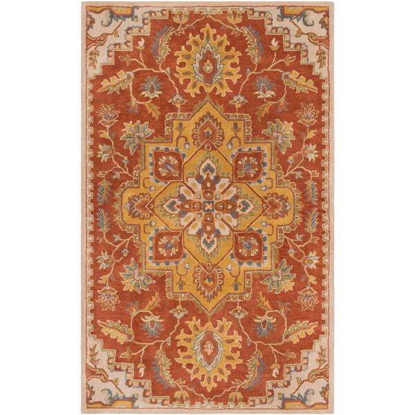 Surya Crowne Traditional Area Rug - 5-ft x 8-ft - Rectangular - Rust ...