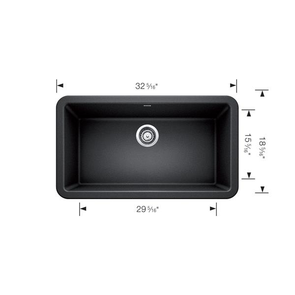 Blanco Ikon Single Bowl Farmhouse Sink - 33-in - Concrete Grey 402261 ...