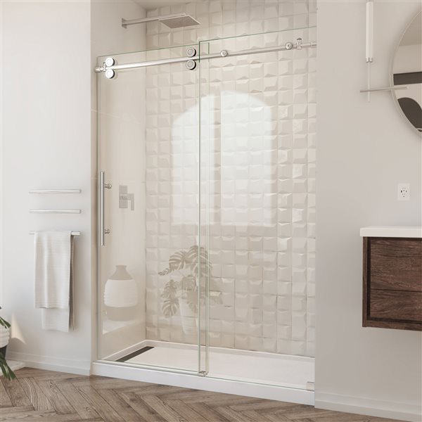 DREAMLINE Enigma-XO 50 à 54 x 76 porte de douche sans cadre coulissante ...