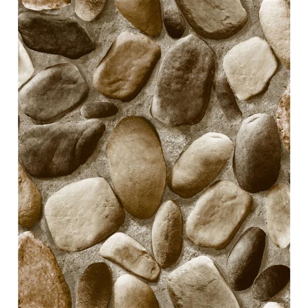 Dundee Deco Falkirk Ophia Wallpaper Roll - Smooth Stones - Brown | RONA