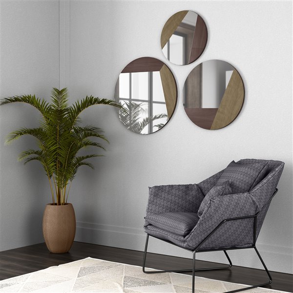 Gild Design House Alexander Mirrors - Bronze - 24-in x 24-in - Set of 3 ...