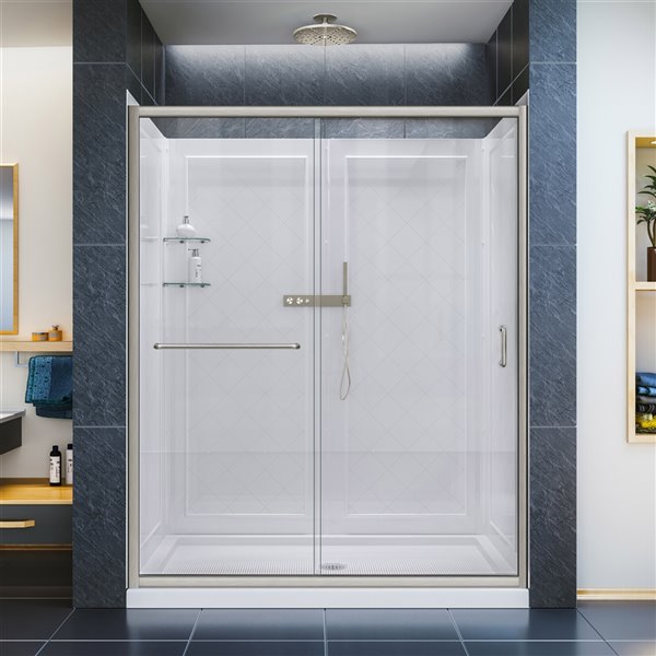 DreamLine Infinity-Z Shower Door Kit - 60-in - Nickel DL-6116C-04CL | RONA