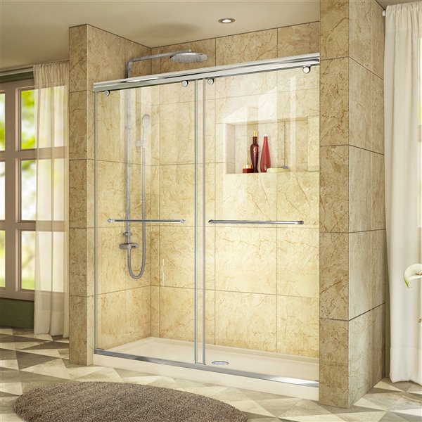 DreamLine Charisma Glass Shower Kit - 60-in - Chrome/Biscuit | RONA