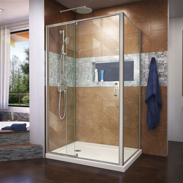 DreamLine Flex Shower Enclosure Kit - 48-in - Nickel | RONA