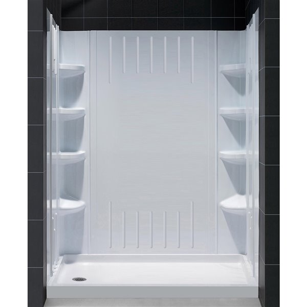 DreamLine QWALL-3 Tub/Shower Base and Backwalls Kit - 60-in DL-6147L-01 ...