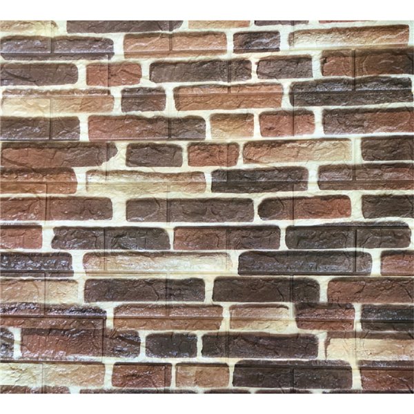 Dundee Deco Peel and Stick 3D Wall Panel - Dark Red, Charcoal and Brown ...