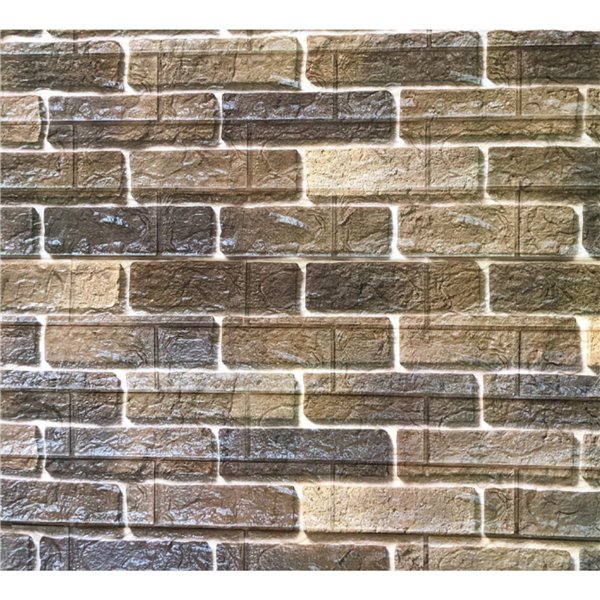 Dundee Deco Peel and Stick 3D Wall Panel - All Shades Brown Faux Bricks ...
