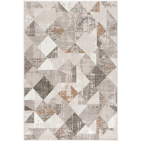 Rug Branch Contemporary Geometric Beige Brown Indoor Area Rug - 4x6 ...