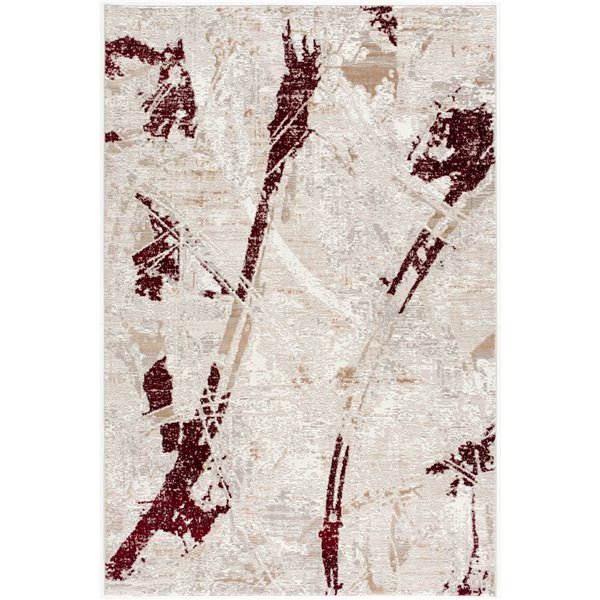 Rug Branch Contemporary Coastal Red Beige Indoor Area Rug - 5x7 ...